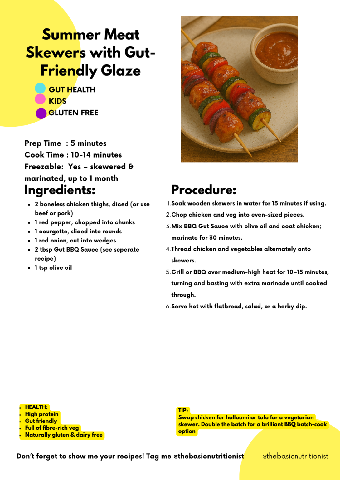 Summer Meat Skewers with Gut-Friendly Glaze – The Basic Nutritionist